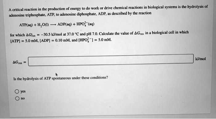 SOLVED: Acritical rcaction in the production of cnergy do work or drive ...