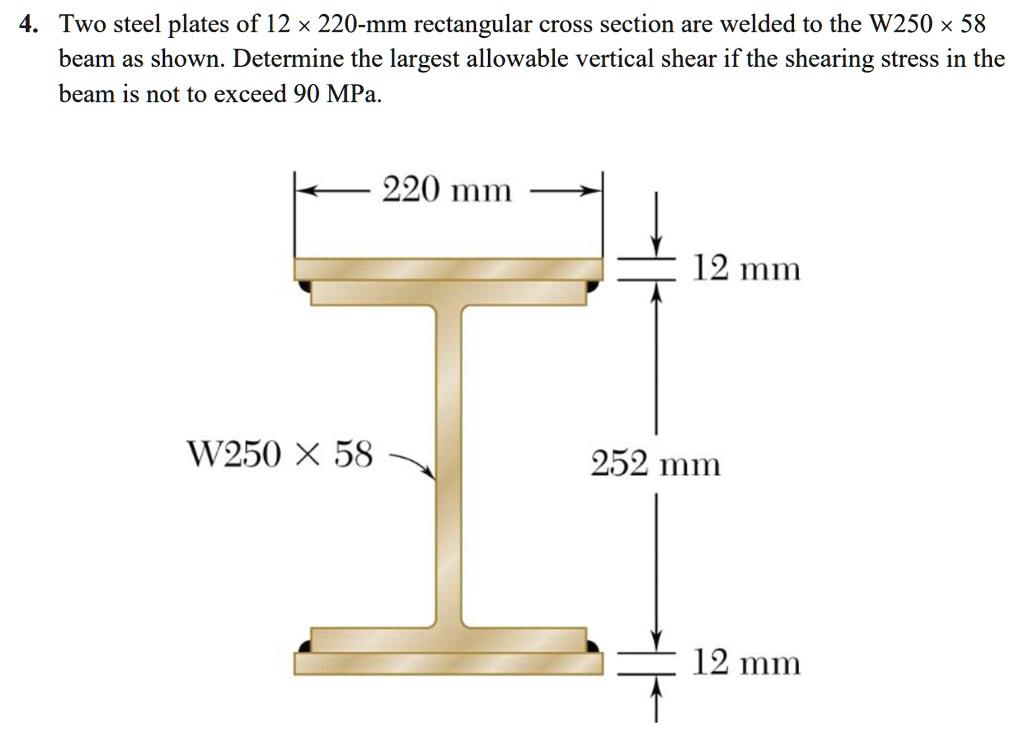 SOLVED: 4. Two steel plates of 12 220-mm rectangular cross section are ...