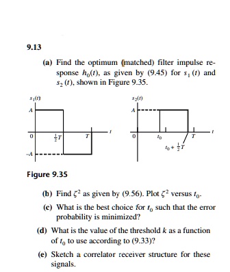 please do bcd 913 a find the optitum malched filter impulse sponse hot ...