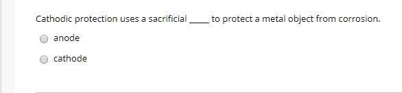 cathodic protection uses sacrificiab protect metal object from ...