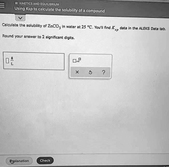 kinetics and equilibrium using ksp to calculate the solubility of a compound calculate tne ...