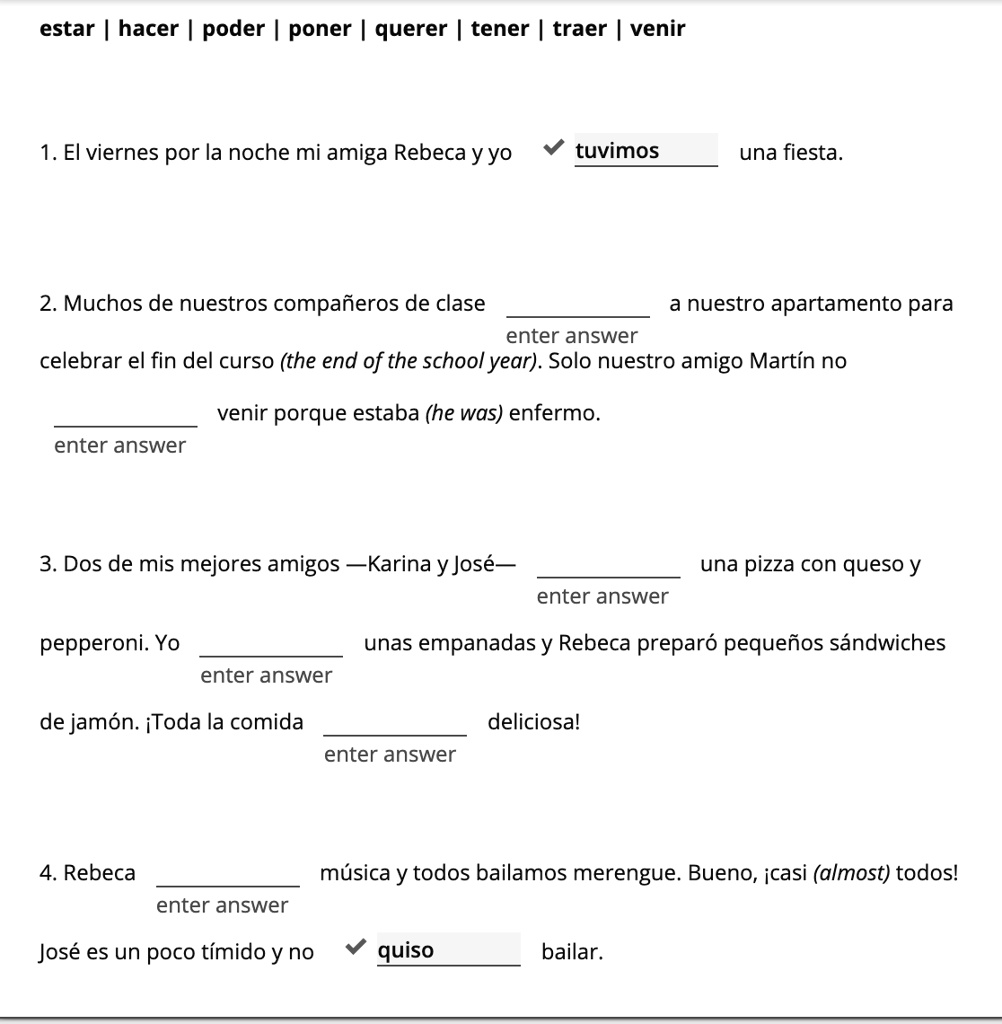 [GET ANSWER] what did carmen and her friends do last friday complete ...