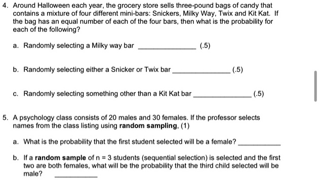 SOLVED: Around Halloween each year, the grocery store sells three-pound ...