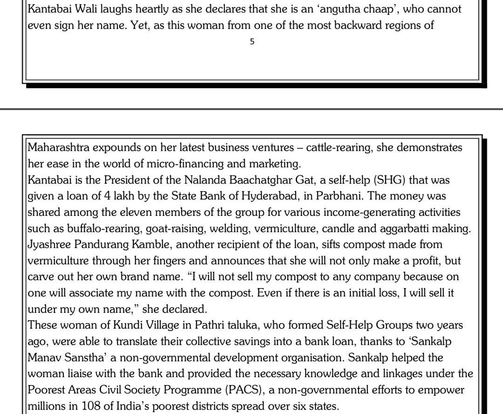 write the summary of the above passage kantabai wali laughs heartly as ...