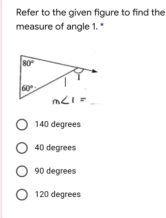 SOLVED: Refer to the given figure to find the measure of angle 1. 809 ...