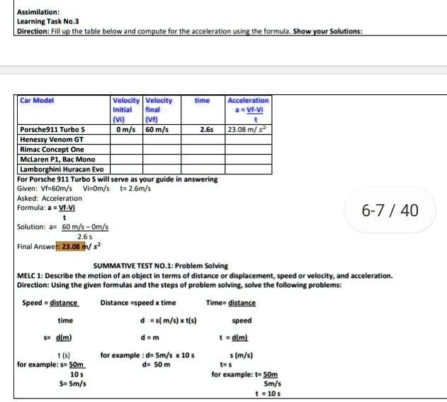 Assimilation: Learning Task No.3 Direction: Fill up the table below and ...