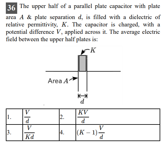 36 The upper half of a parallel plate capacitor with plate area A ...