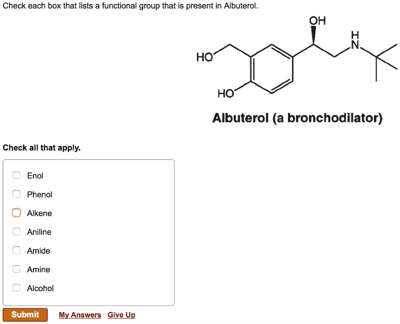 Check each box that lists a functional group that is present in ...