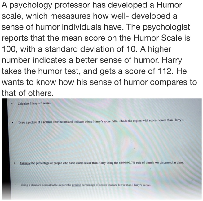a psychology professor has developed a humor scale which mesasures how ...