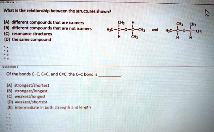 SOLVED: What is the relationship between the structures shown? Different compounds that are ...