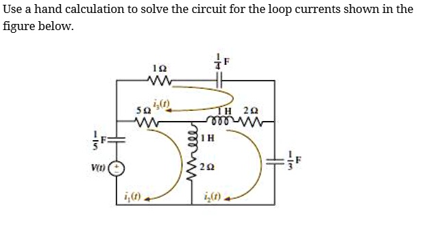 Solved Use A Hand Calculation To Solve The Circuit For The Loop 7918