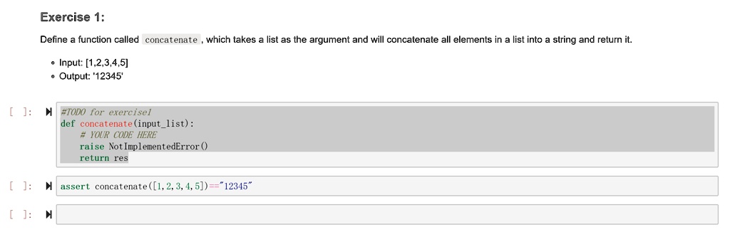 Solved Exercise 1 Define A Function Called Concatenate Which Takes A List As The Argument And