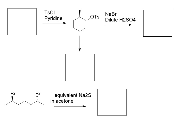 SOLVED:TsCl Pyridine NaBr OTs Dilute H2SO4 Br Br equivalent Na2s in acetone