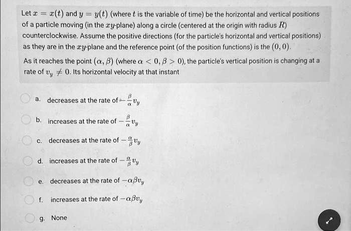 SOLVED: Let=tand y=yt(where t is the variable of timebe the horizontal ...