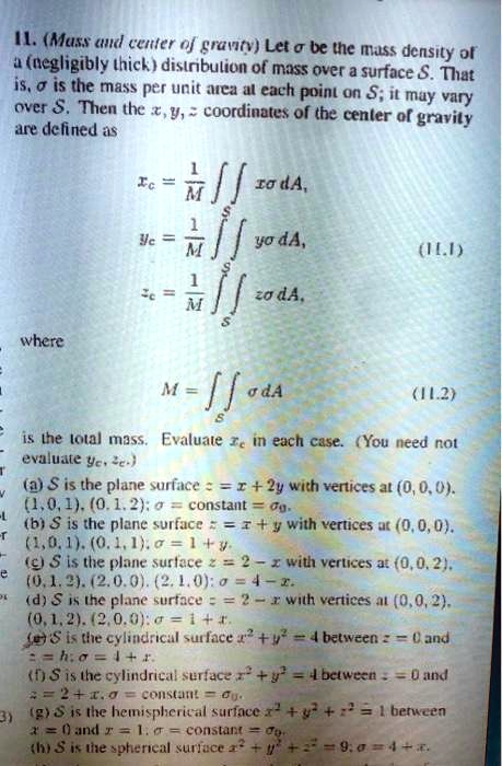 Only for a muss d center of gravitvlet be the mass density...