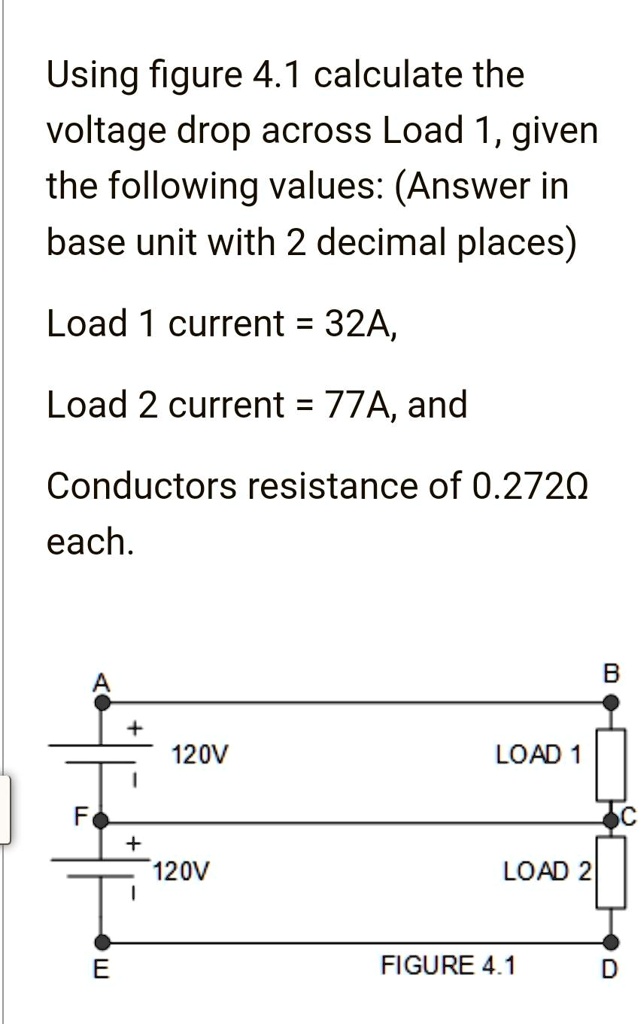 SOLVED: Using figure 4.1 calculate the voltage drop across Load 1, given the following values ...
