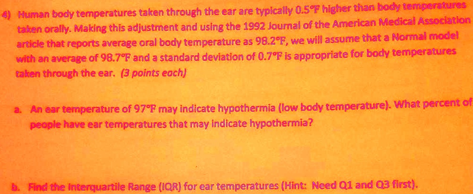 human body temperatures taken through the ear are typically 05 higher ...