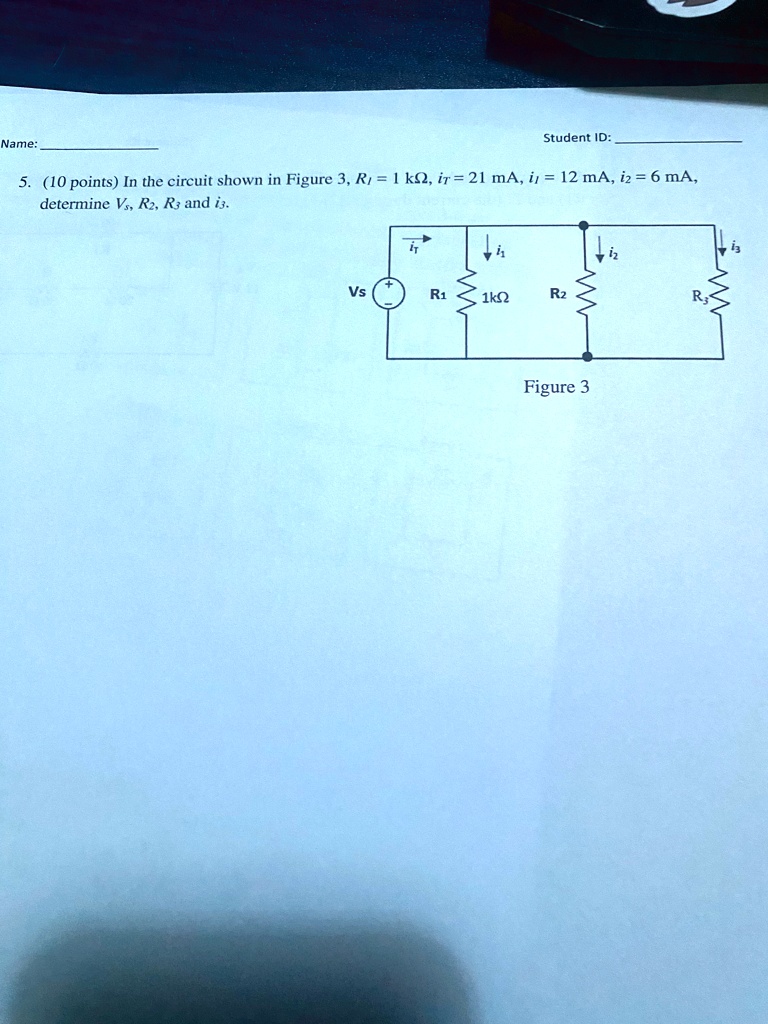 SOLVED: Texts: Name: Student ID: 5.10 points In the circuit shown in ...