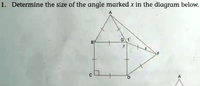 SOLVED: 1. Determine the size of the angle marked x in the diagram below