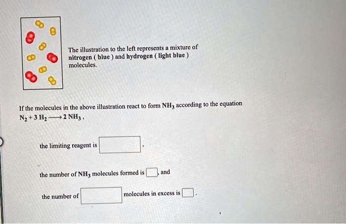 SOLVED:The illustration t0 the left represents mixture of nitrogcn bluc ...