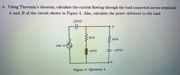 SOLVED: Using Thevenin's theorem, calculate the current flowing through the load connected ...