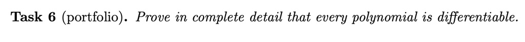 SOLVED: Task 6 (portfolio). Prove in complete detail that every ...