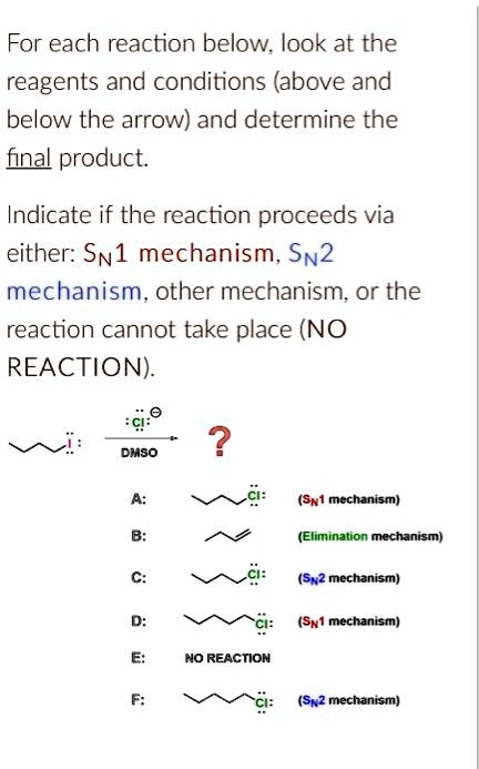 texts for each reaction below look at the reagents and conditions above and below the arrow and ...