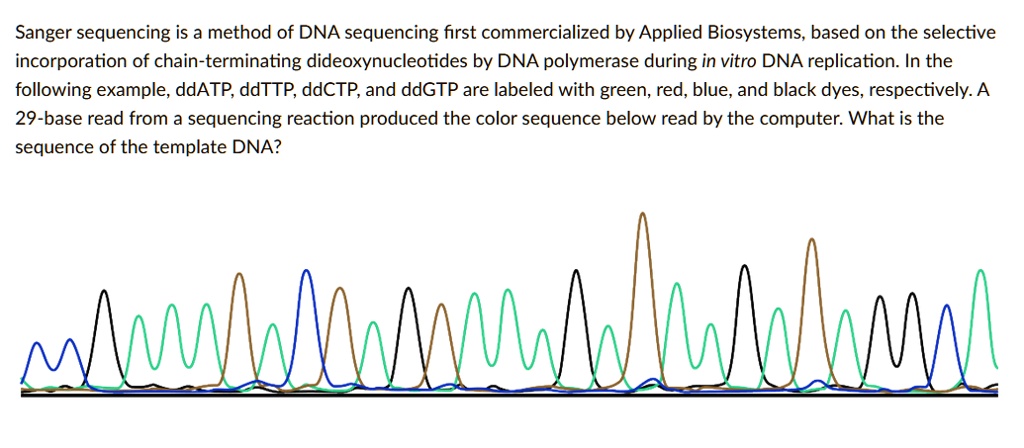 SOLVED: Sanger sequencing is a method of DNA sequencing first ...