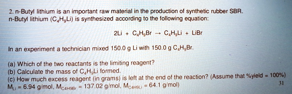 2n butyl iithium is an important raw material in the production of ...