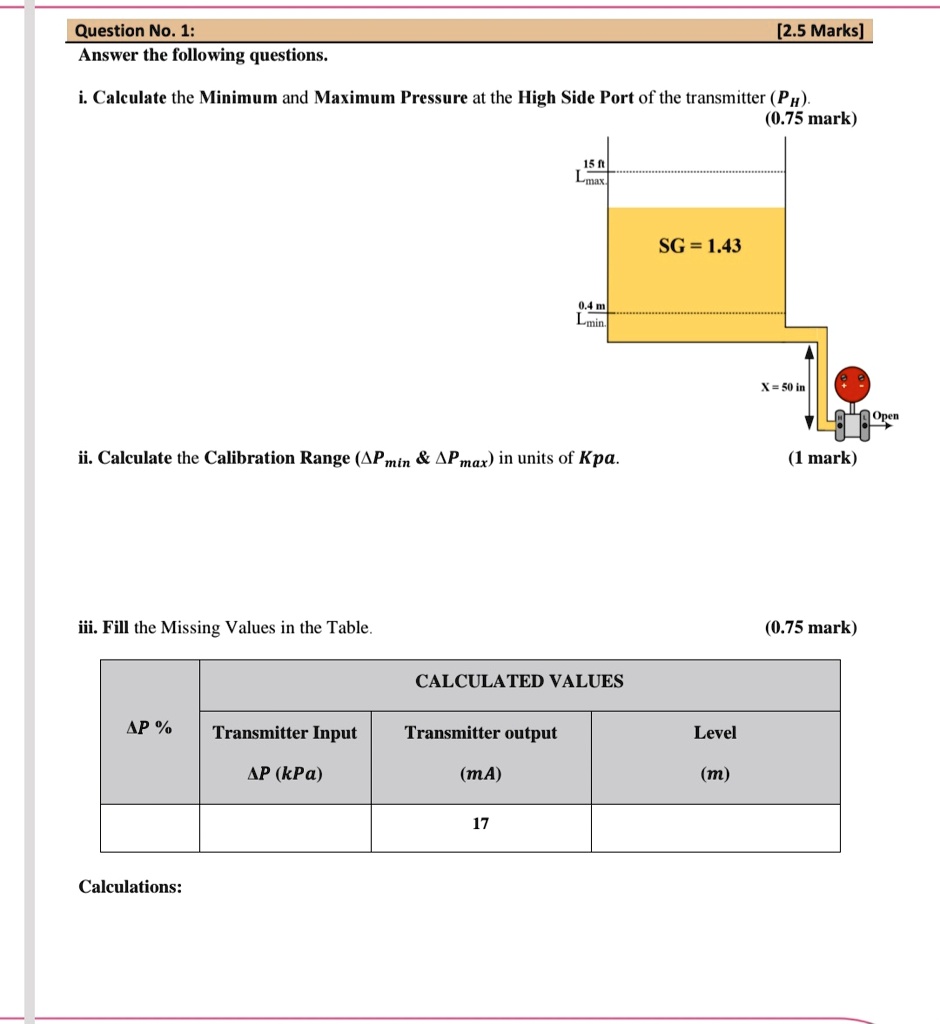 question no 1 answer the following questions 25 marks i calculate the ...
