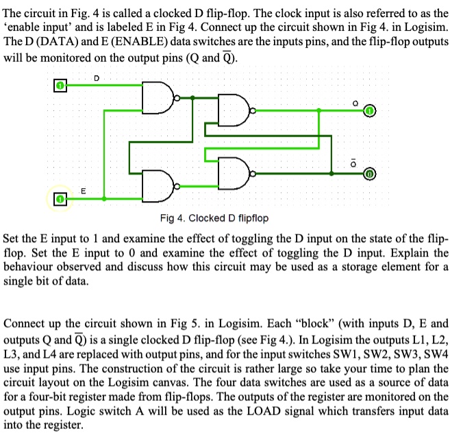 the circuit in fig 4 is called a clocked d flip flop the clock input is also referred to as the ...