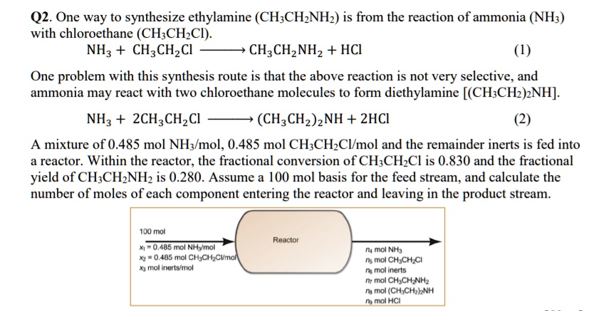 SOLVED: Q2. One way to synthesize ethylamine (CH3CH2NH2) is from the ...