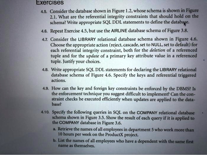 Solved Exercises 45 Consider The Database Shown In Figure 12 Whose Schema Is Shown In 