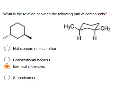 SOLVED: What is the relation between the following pair of compounds ...