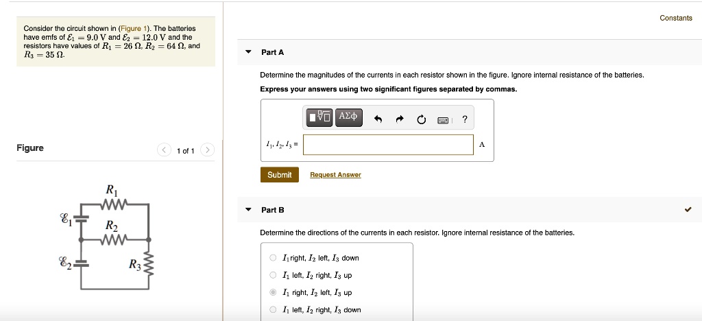SOLVED: Text: Constants Consider the circuit shown in Figure 1. The ...