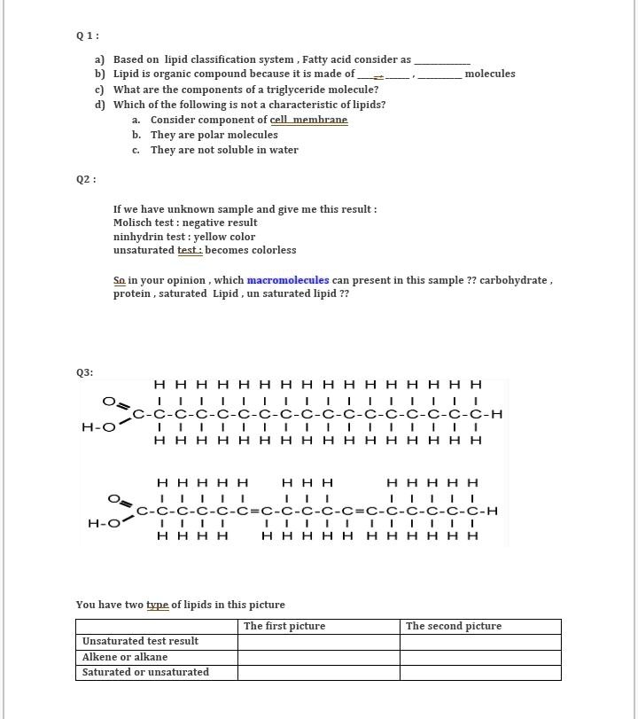 q 1 based on lipid classification system fatty acid consider as lipid ...