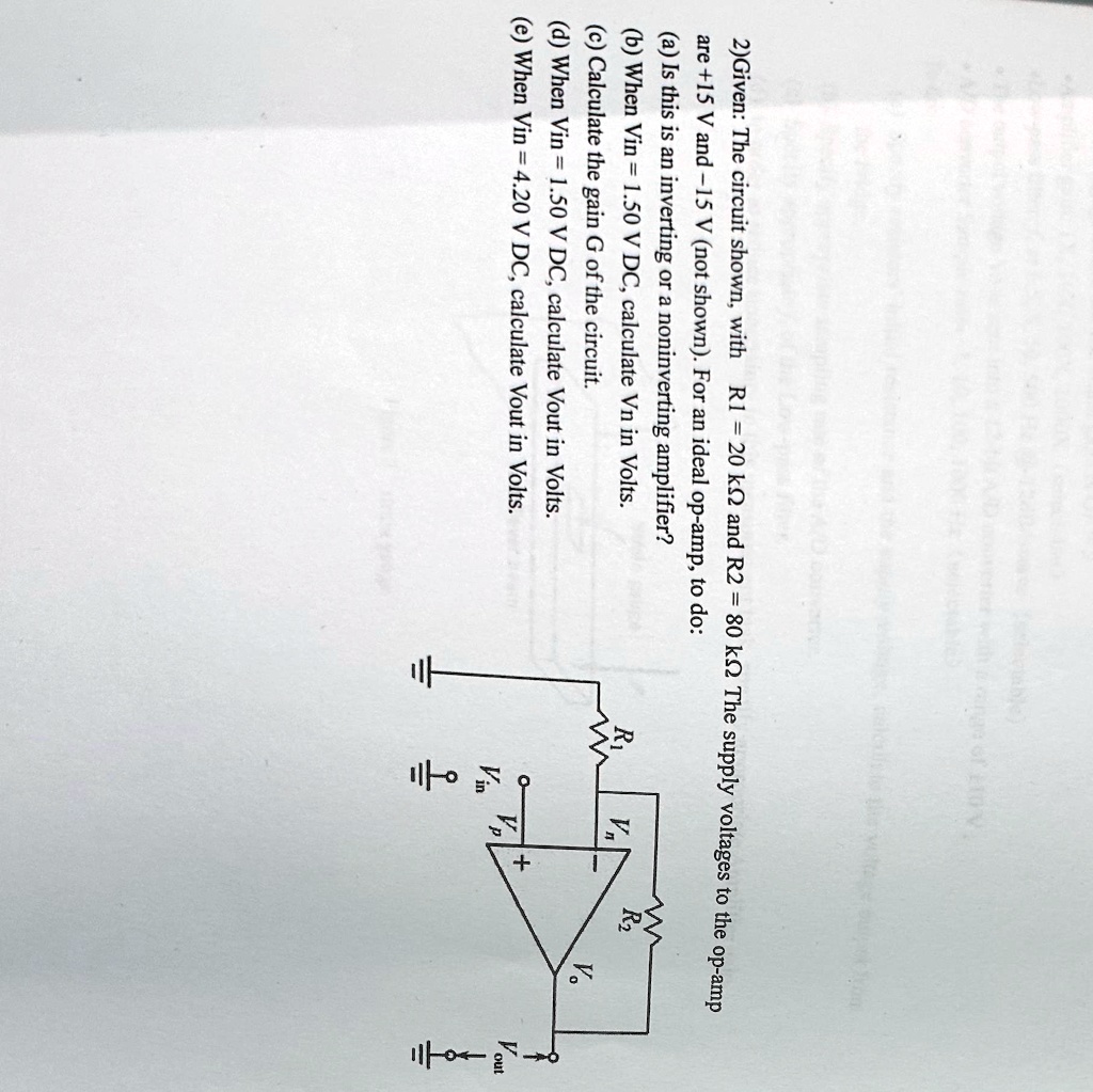 2)Given: The circuit shown, with R1 = 20 k? and R2 = 80 k?. The supply ...