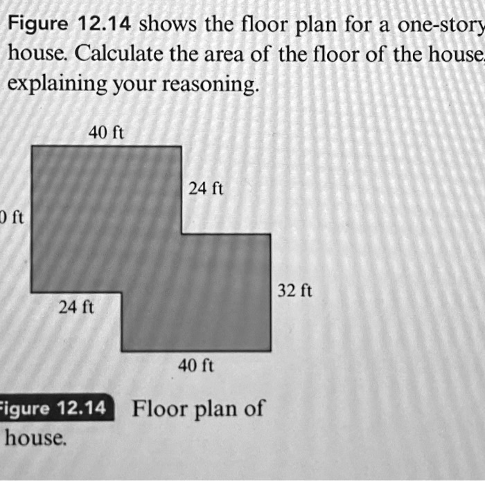 Figure 12.14 shows the floor plan for a one-story house. Calculate the ...