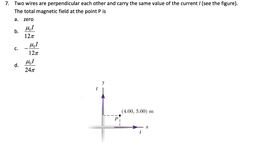 SOLVED:Two wires are perpendicular each other and carry the same value ...