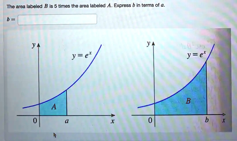 SOLVED: The area labeled B is 5 times the area labeled A. Express b in ...