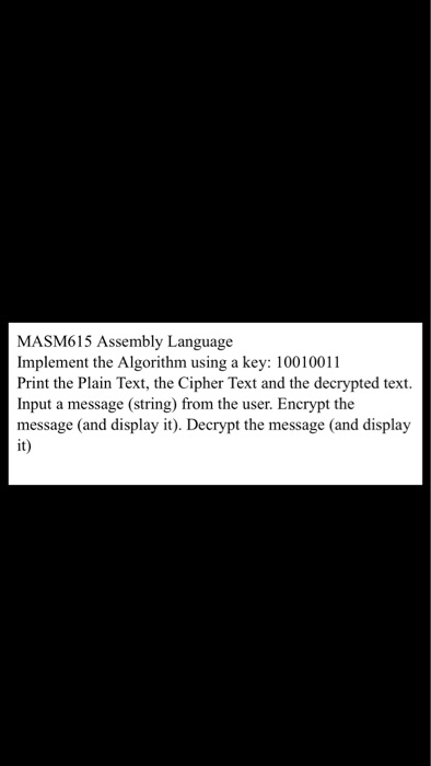 Solved The String Is Attack At The Break Of Dawn Masm615 Assembly Language Implement The
