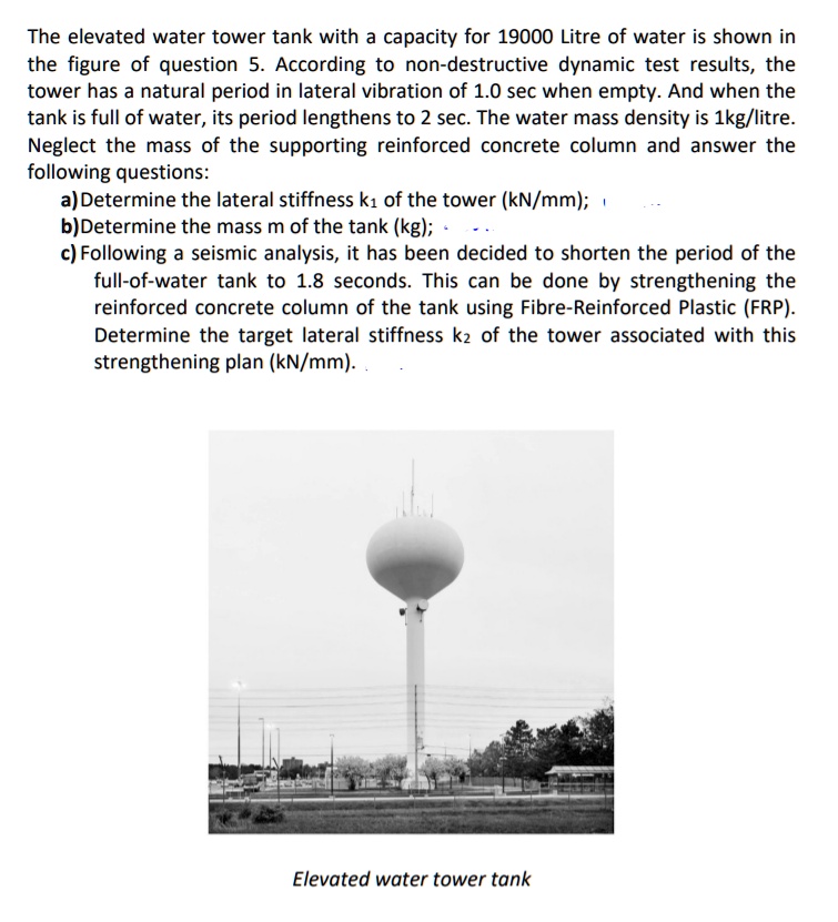 the elevated water tower tank with a capacity for 19000 litre of water ...