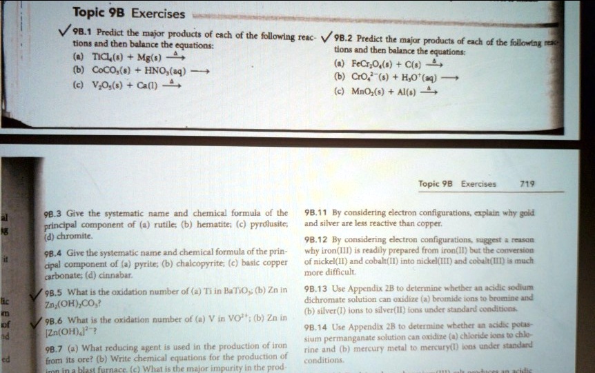 SOLVED: Topic 9B Exercises 98.1 Predict the major products of cach of ...