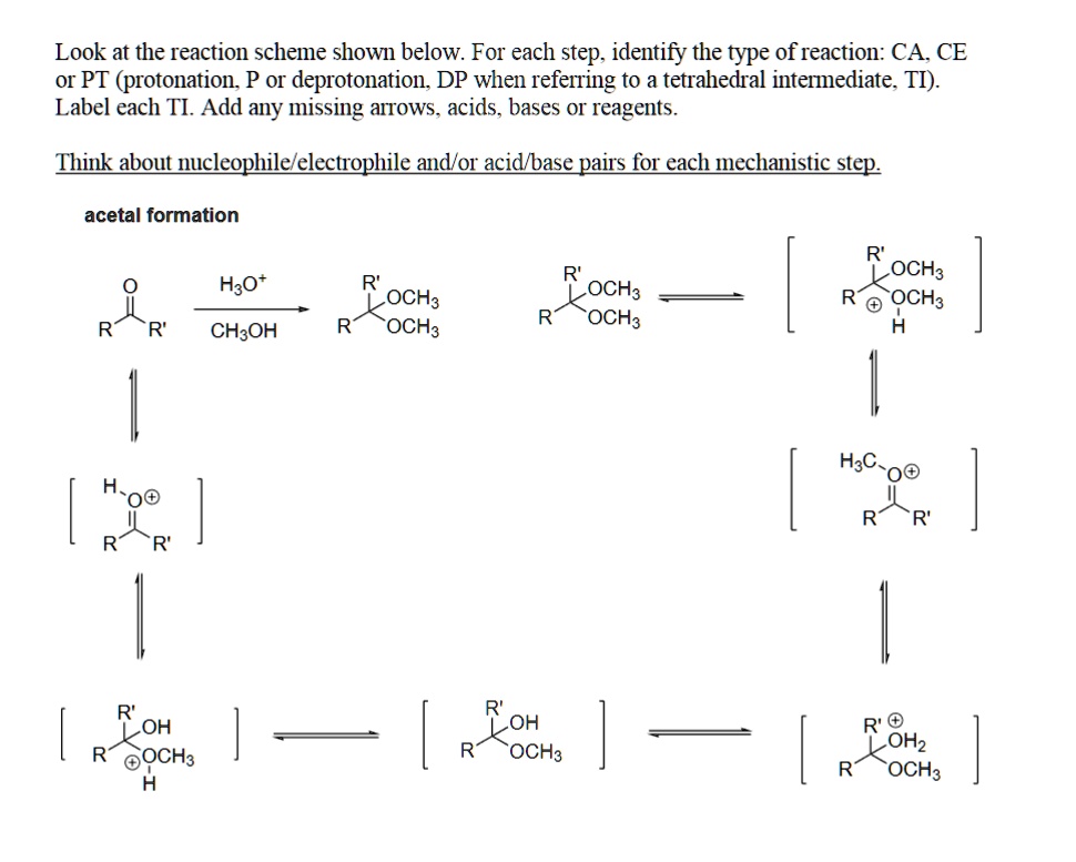 SOLVED:Look at the reaction scheme shown below: For each step. identify ...