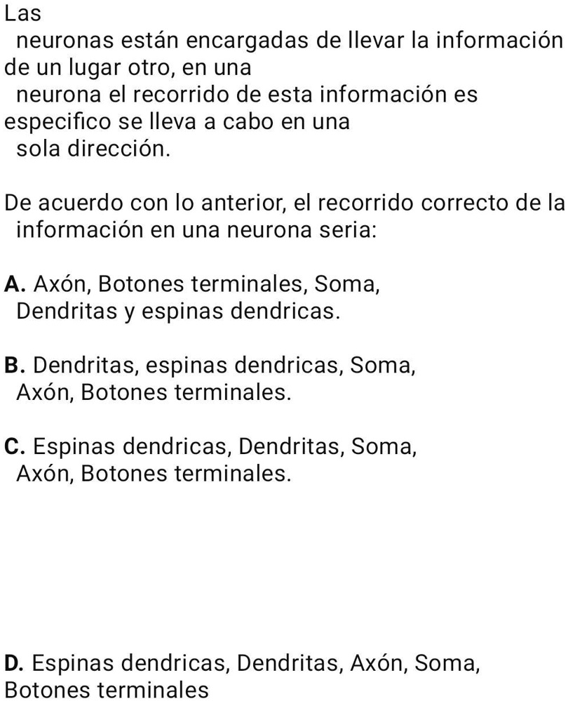 SOLVED: ayuda con esta tarea porfavor Las neuronas están encargadas de ...
