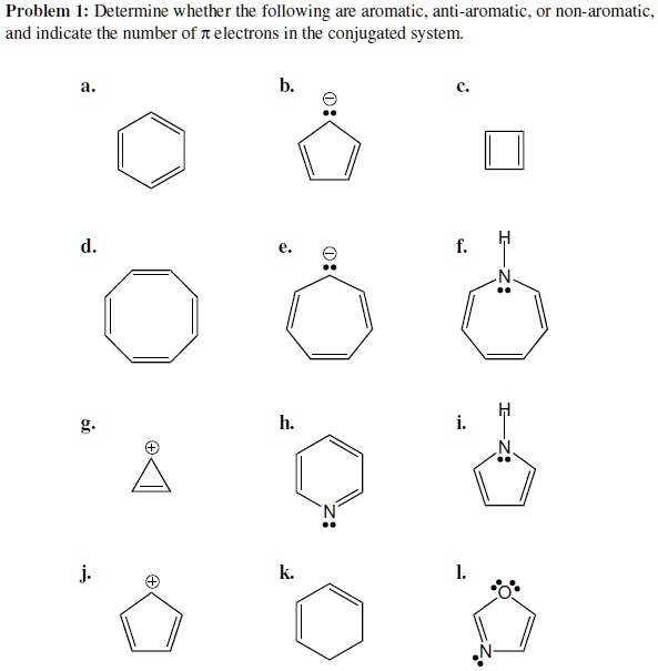 Problem 1: Determine whether the following are aromatic, anti-aromatic ...