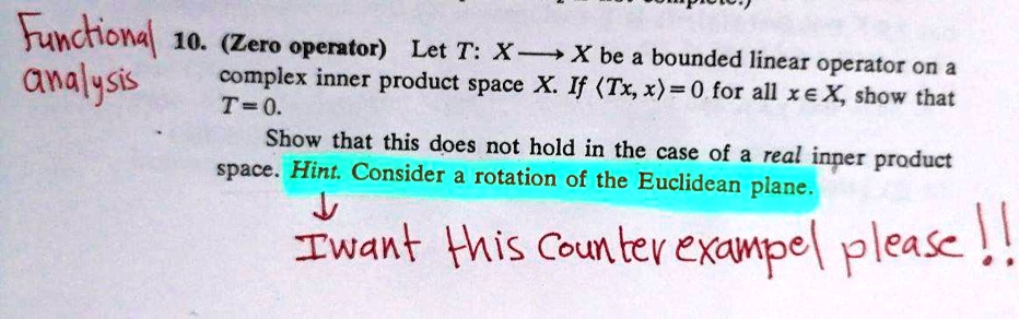 Solved Funchon4 10 Zero Operator Let T X X Be A Bounded Linear