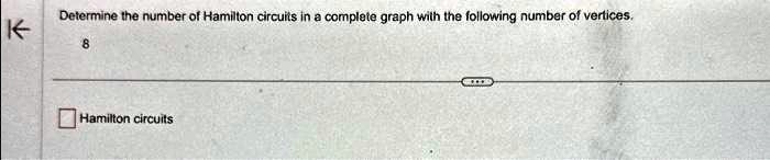 Solved K Determine The Number Of Hamilton Circuits In A Complete Graph