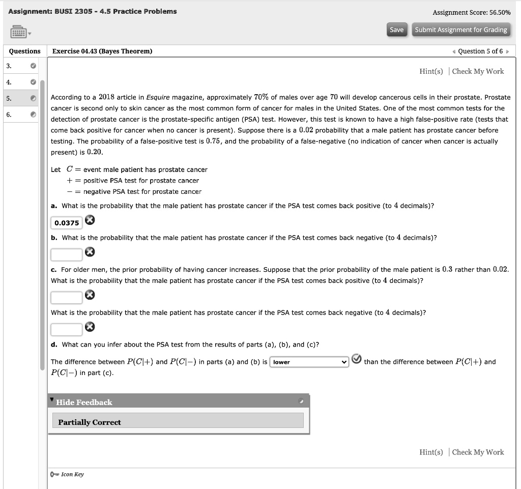 assignment busi 2305 45 practice problems assignment score 5650 save submit assignment for ...