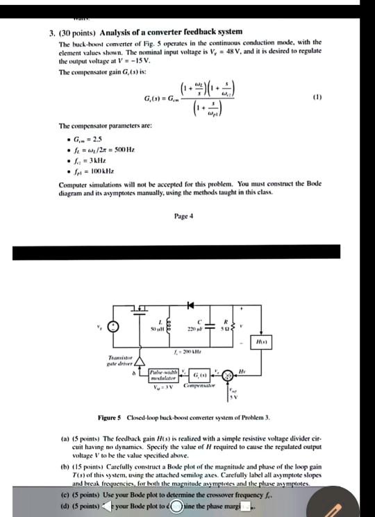 SOLVED: pls solve 3. (30 points Analysis of a converter feedback system The buck-boont converter ...